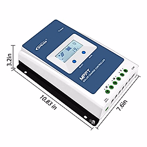 EPEVER 40A MPPT Solar Charge Controller 12V 24V Auto Max Input 100V Charger Controller Common Negative Grounded Solar Panel Regulator for Lead-Acid Lithium AGM Battery (Tracer4210AN)