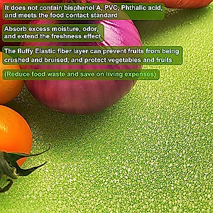 12-Pack Vegetable and Fruit Life Extender Fridge Shelf Sponge Liner, 12" x 15" Cuttable, Washable, & Reusable Refrigerator Mat, Ventilation to Keep Produce Fresh Longer Prevents Spoilage