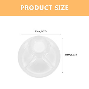 Hemoton Pasta Plate Bowl Plates Divided Plates Dinner Plate: Portion Control Plate 4 Compartments Diet Plate with Soup Compartment for Adult Home Restaurant 8.5 Inch White Bowl Plate