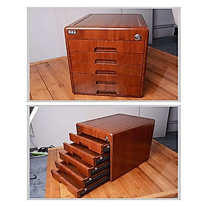 File Cabinets with Lock Office Desktop 5 Layers Drawer Type Flat File Cabinets A4 Paper Desk Storage Cabinet