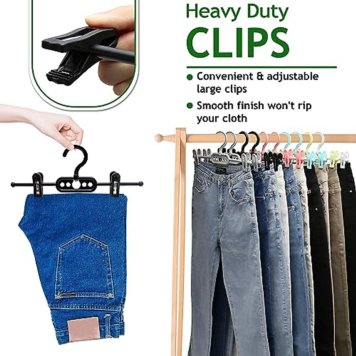 12 Pack Closet-Organizers-and-Storage,Pants-Hangers-Space-Saving,Closet-Organizer Short-Skirt-Hangers with Clips,College Dorm Room Essentials for Students Girls Guy,Closet Organization for Jeans Scarf