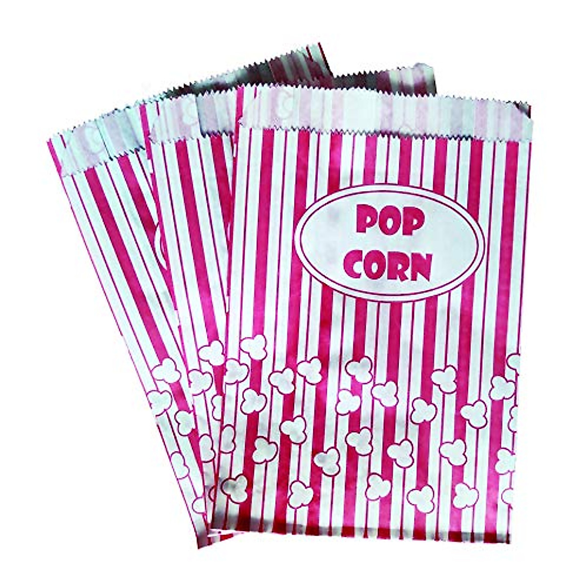 100% Greaseproof White Kraft paper Bags, 100 Popcorn Bags 1 Once - Perfect Size for Theater, Movies, Birthday Parties Celebration - Great Carnival Light Snacking Bags - Popcorn Bags for Party - Sturdy Paper Bags.