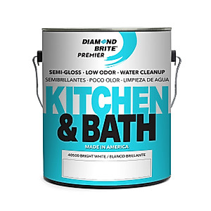 Diamond Brite Paint Kitchen & Bathroom 1 Gallon White Semi Gloss Latex Paint 40500-1