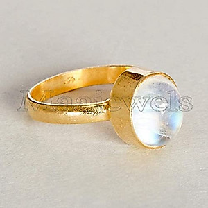 Dainty Moonstone Ring, Rainbow Moonstone Gemstone Ring, Handmade Silver Ring, Rainbow Moonstone Ring, Sterling Silver, Statement Ring, Bohemian Ring, Mother’s Day Gift, Gift For Girls