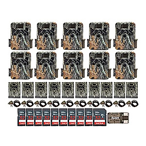 Browning Trail Cameras Strike Force Extreme 16MP Game Camera (10-Pack) Bundle with Security Box (10-Pack), Locking Cable (10-Pack), 32GB Memory Card (10-Pack), and Card Reader (41 Items)