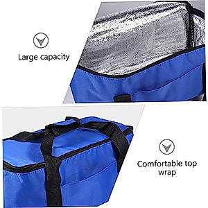 ULTECHNOVO Insulated Bag Beverage Container Food Container Large Shopping Bags Collapsible Basket Foldable Picnic Basket Insulated Basket Blue Pizza Delivery Bag Portable Lunch Cooler Bag
