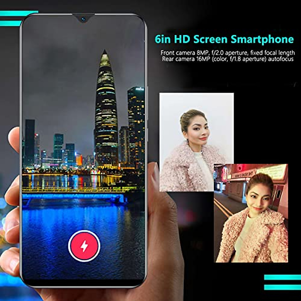 Yoidesu 10Pro 5G Unlocked Smartphone, Green 6in HD Screen 4GB RAM 32GB ROM Mobile Phone, Front 8MP Rear 16MP, 6000mAh Battery, Face Recognition, Dual SIM Cell Phone for Android 11 (US Plug)