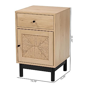 Baxton Studio Cherelle Storage & Organization, 1-Drawer, Light Brown/Black