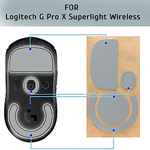 AQIDAP Mouse Skatez/Mouse Feet for Logitech G PRO X Superlight Wireless Gaming Mouse（ 2 in 1 Mouse Feet + Mouse Anti-Slip Tape ） Grey