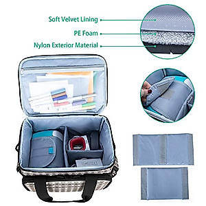 YARWO Carrying Case Compatible with Cricut Joy and Easy Press Mini, Storage Bag for Craft Pens and Other Tool Set, Gray Dots