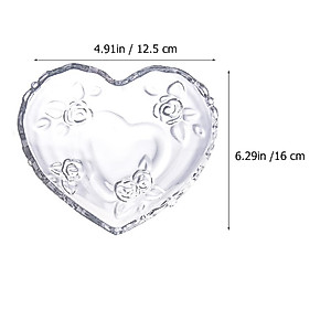 Didiseaon Heart-shaped Snack Plate Fruit Melon Plate Transparent Salad Bowl Heart Food Serving Tableware