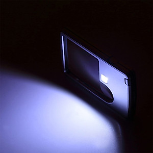 Pocket Magnifying Glass 30X & 60X LED Lighted Magnifier Slide Out Magnifying Glass Handheld Reading Magnifier Square Magnifying Loupe for Jewelry Stamps Watches Crafts Textile (Silver)