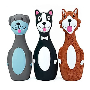 CHIWAVA 3 Pack 5.7 Inch Squeaky Latex Dog Toys Standing Stick Dog Dog Toy Puppy Fetch Interactive Play for Small Dogs
