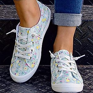 Women Shoes Fashion Floral Casual Shoes Flat Soft Soles Wear Casual Shoes Casual Shoes for Women Size 9 Sky Blue