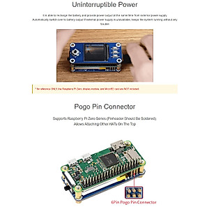 Waveshare UPS HAT (C), Compatible with Raspberry Pi Zero Series Board, 5V Uninterruptible Power Supply Module, Multi Battery Protection Circuits, Without Battery
