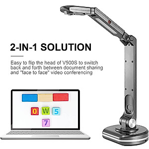 JOYUSING V500S 8MP HD USB Document Camera for Teachers with Light, Mac, Windows, Chromebook Compatible Excellent for Online Teaching, Distance Learning, Web Conferencing