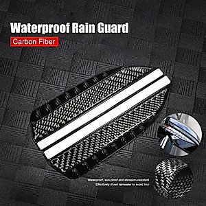Bigens 2PCS Universal Car Rear View Mirror Rain Cover Sun Visor Eyebrow Carbon Fiber Side View Mirror Rain Guard Auto