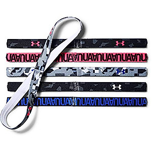 Under Armour Girls' Graphic Headbands 6-Pack, Black (011)/Penta Pink, One Size Fits All