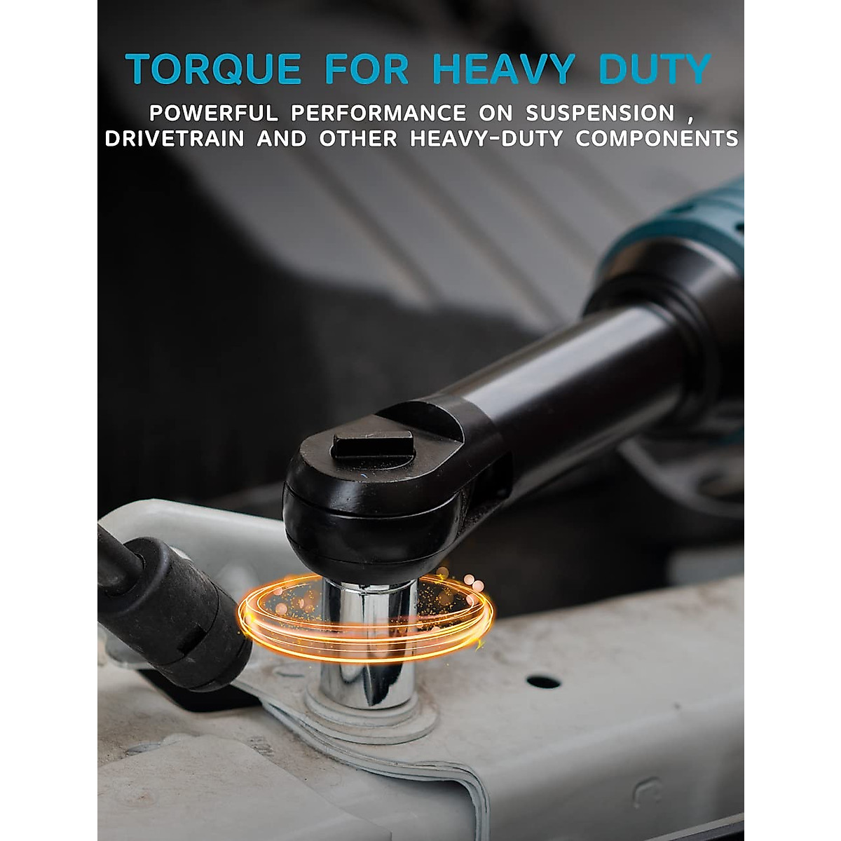 S-LONG Extended Cordless Ratchet Wrench Set, 3/8" 400 RPM 12V Power Electric Ratchet Driver with 12 Sockets, Two 2000mAh Lithium-Ion Batteries and 60-Min Fast Charge