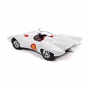 Auto World Speed Racer Mach 5 with Chim Chim and Speed Racer Figures. , Speed Racer AWSS124-1/18 Scale Diecast Model Toy Car
