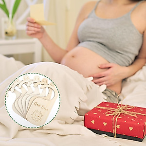 Teaaha Baby Closet Dividers for Clothes Organizer 7 PCS Beautiful Wooden Double-Sided Baby Closet Size Organizer Hanger from Newborn Infant to 24 Months Toddler for Home Nursery Baby Decor