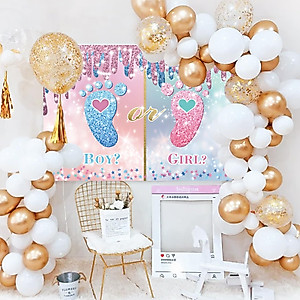 Gender Reveal Backdrop Boy or Girl - Gender Reveal Decorations Party Supplies 70.8 x 47.2 Inch Gender Reveal Background Backdrop Blue Pink Gender Party Reveal Banner What Will Baby Be Banner