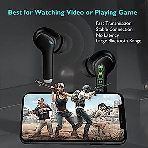 Holiper Bluetooth Earbuds with 4 Mic, Wireless Headphones with ENC Noise Cancelling, in Ear Bluetooth Earphones, Cordless Ear Buds IPX5 Waterproof Touch Control, Black