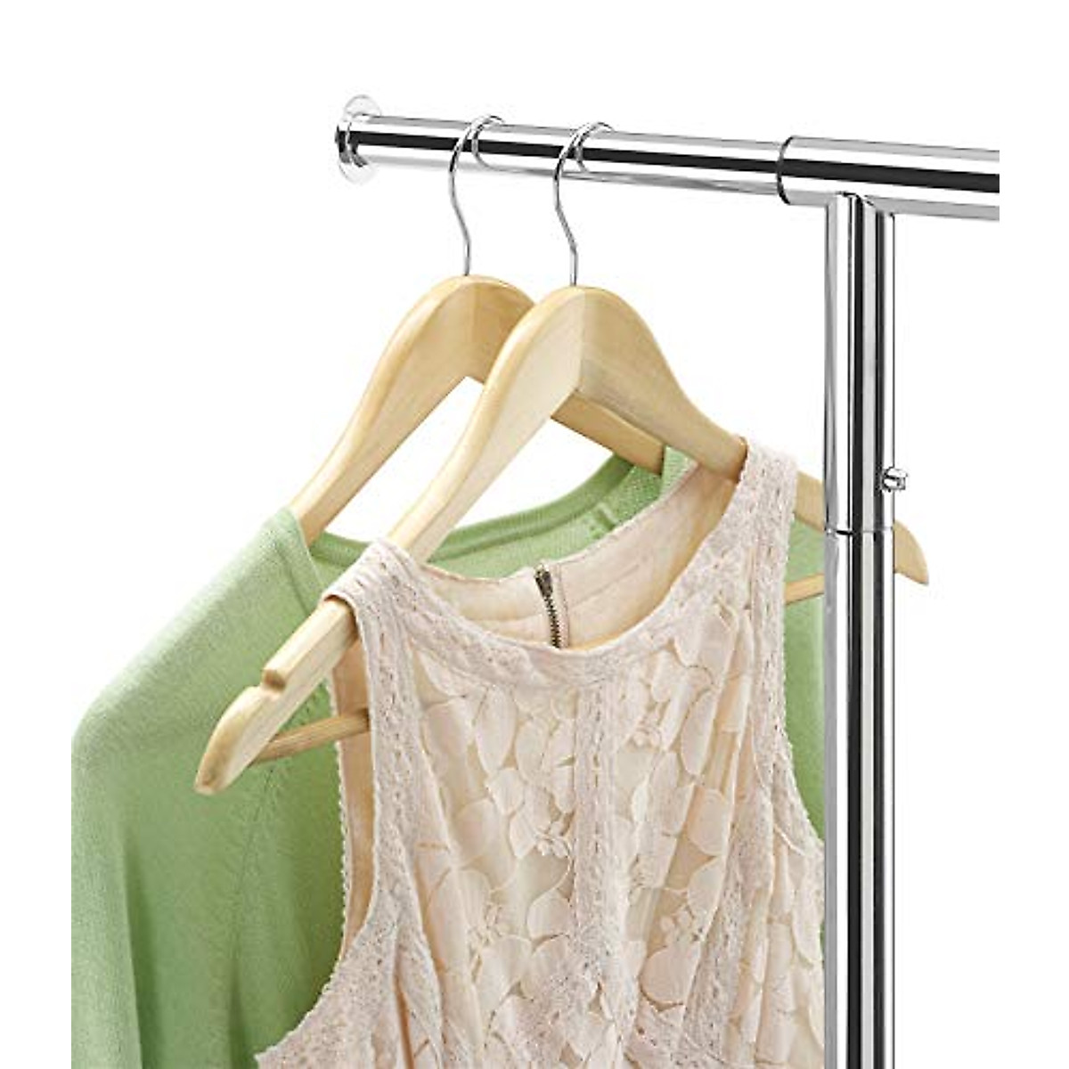 Whitmor Heavy-Duty 2-Rod Extendable Clothing Garment Rack, Chrome
