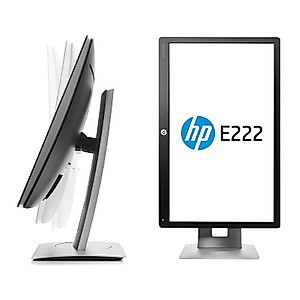 HP EliteDisplay E222 Full HD 22 Inch LED Monitor, 1080p at 60Hz, VGA, HDMI, Display Port, USB 2.0, 178 Degree Viewing Angle, 7ms Response Time, 250 Cd/m Brightness (Renewed), Black & Silver