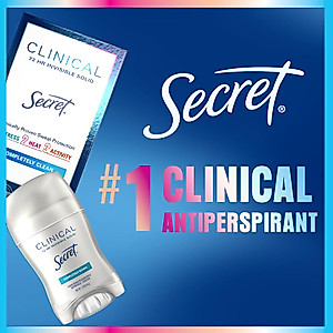 Secret Clinical Strength Antiperspirant Deodorant for Women, Stress Response, 3X Stress Protection, 72hr Sweat & Odor Protection, PH Balancing Minerals, Invisible Solid, 1.6 oz (Pack of 2)