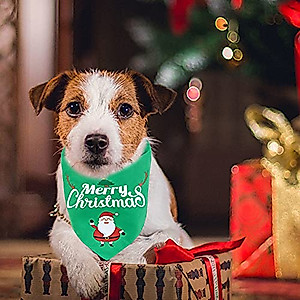 2 Pack Christmas Dog Bandanas Double-Layer Dog Bandanas Pet Scarf Triangle Dog Bibs Costume Decoration Accessories for Small to Large Dogs Cats
