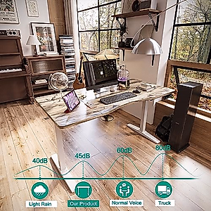 Monomi Height Adjustable Electric Standing Desk, 55 x 24 Inches Stand up Desk, Sit Stand Home Office Computer Desk, Maple