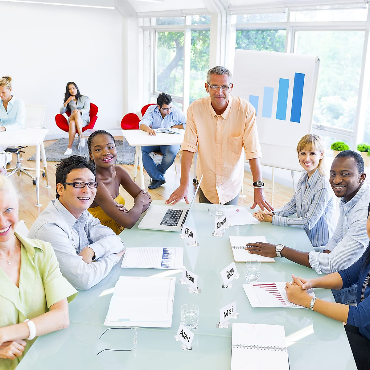 150 Pieces Acrylic Place Card Holder Clear Acrylic Stands Sign Holders Table Numbers Holders with Card Slot for Table Weddings Events Office Meeting