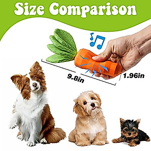 Dog Squeaky Chew Toys for Aggressive Chewers, Rubber Carrot Dog Toys for Training and Cleaning, Durable Interactive Tough Dog Toy for Puppy Medium Large Dogs
