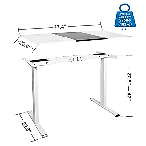 Frassie Dual Motor 48'' Electric Standing Desk Adjustable Height Table Sit Stand Computer Desk for Home Office
