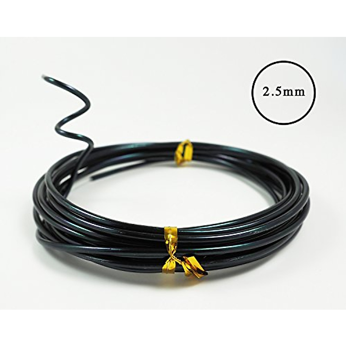 Anodized Aluminum Bonsai Training Wire 5-Size Starter Set with Canvas Bag - 1.0mm, 1.5mm, 2.0mm, 2.5mm, 3.0mm (147 feet total) - Choose Your Color (5 Sizes, Black)