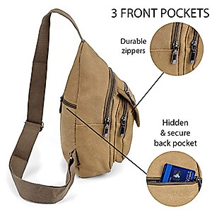 WESTEND Crossbody Canvas Sling Bag with Adjustable Strap-Travel Small Daypack