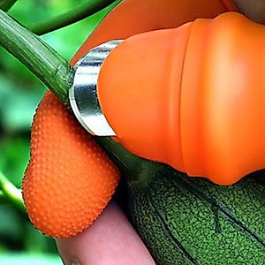 Kuuleyn Silicone Finger Knife, Gardening Thumb Knife, Silicone Thumb Knife Stainless Steel Thumb Knife Picker for Peel Pick Vegetables Pepper Beans(Machete Model-Large+Small)