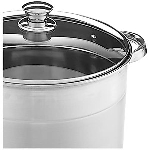 McSunley Stockpot with Encapsulated Bottom Base, 12 qt, Stainless Steel