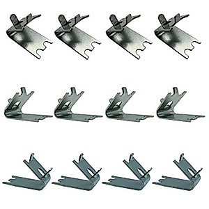 PiPaFOX 20158 Freezer Shelf Clips 12 Pack Stainless Steel Square Support Clip Freezer Cooler Shelf for Refrigerator