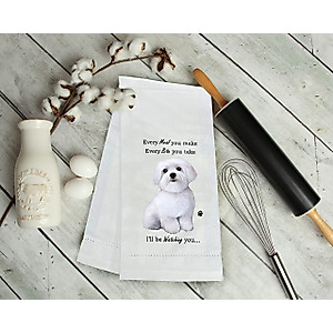 E&S Imports Maltese Kitchen Towel - Soft Highly Absorbent - Maltese Gifts - Dish Towels for Washing Dishes - Tea Towels - Reusable - Quick Drying - 100% Natural Cotton - Towels for Pet Lovers