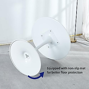 ANDORON Round Dining Table, 42 Inches Kitchen Tulip Table for 4-6 People with MDF Top and Metal Base, Modern Circle End Table Leisure Coffee Side Table (White, 42")