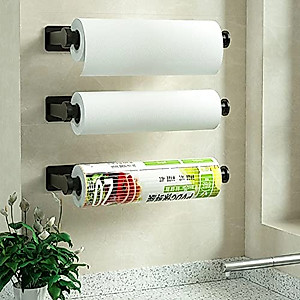 Yaotop 2 Pack Paper Towel Holder Wall Mount Under Cabinet/Wall Mount, Rack for Kitchen/Bathroom Hanging Paper/Towel, Both Available in Adhesive and Screws,Stainless Steel