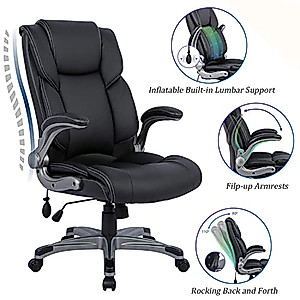 Statesville Big & Tall Office Chair High Back Desk Chair Large Executive Desk Computer Swivel Chair Ergonomic Design for Lumbar Support Headrest,Computer Chair for Heavy People