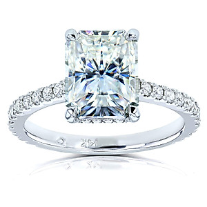 Kobelli Radiant-cut Moissanite Engagement Ring 3 1/10 CTW 14k White Gold, 7