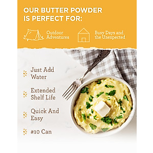 READYWISE - Simple Kitchen, Butter Powder, 204 Servings, Long Term Food Supply, Canned Butter, Baking Supplies, Survival Food, Camping Meals, 10 Can Powdered Butter, Dry Butter for Pantry