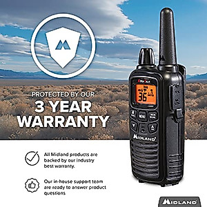 Midland - LXT600VP3, 36 Channel FRS Two-Way Radio - Up to 30 Mile Range Walkie Talkie, 121 Privacy Codes, NOAA Weather Scan + Alert (Pair Pack) (Black)