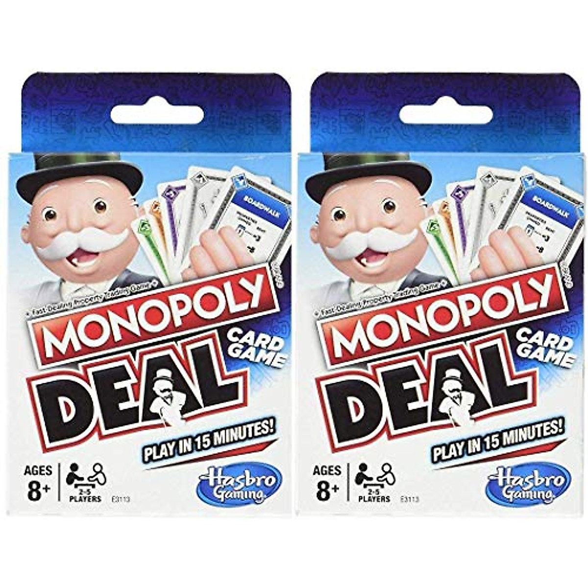 Monopoly Deal Classic Blue 2-Pack - Hasbro Card Game Deck - 110 Playing Cards