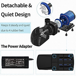 Uniclife Aquarium 24 V DC Quiet Return Pump with Controller 1052 GPH Submersible and Inline Water Pump with Feeding Mode and Memory Function for Fish Tank Pond Fountain and Sump Circulation