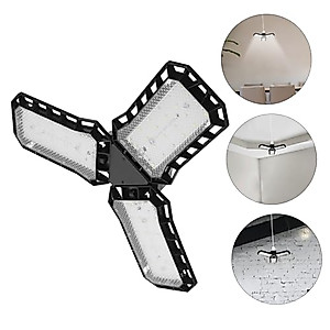 ORFOFE Ceiling Lights Garage Lights LED Deformable Lamp Garage LED Light Garage Light Fixtures Outdoor Lamps Garage Daylight LED Garage Daylight Light LED Lights for Garage Abs Black